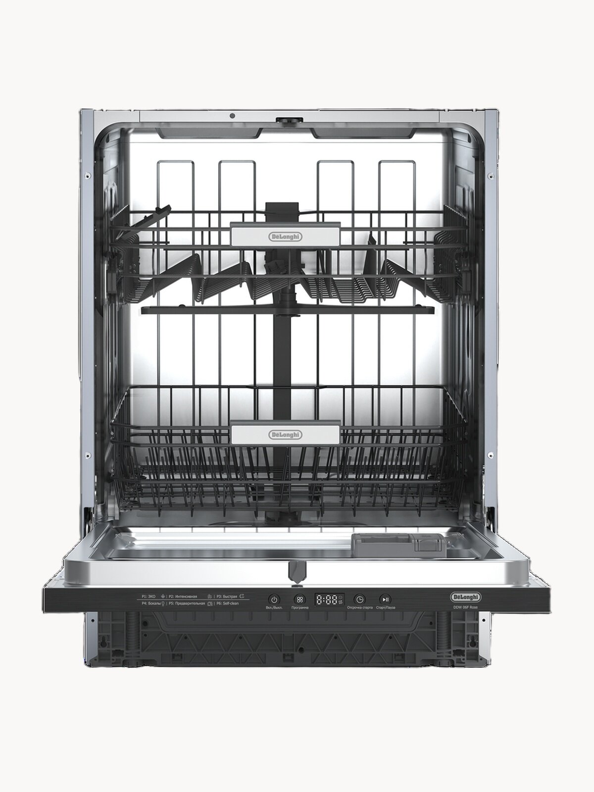 Посудомоечная машина DeLonghi DDW 06F Rose, Встраиваемая, 60 см, Автооткрытие двери, 12 комплектов, 6 программ, ЭКО
