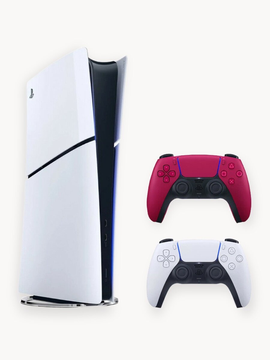 Игровая консоль Sony PlayStation 5 Slim Digital(без дисковода), с 2-м геймпа(Red)
