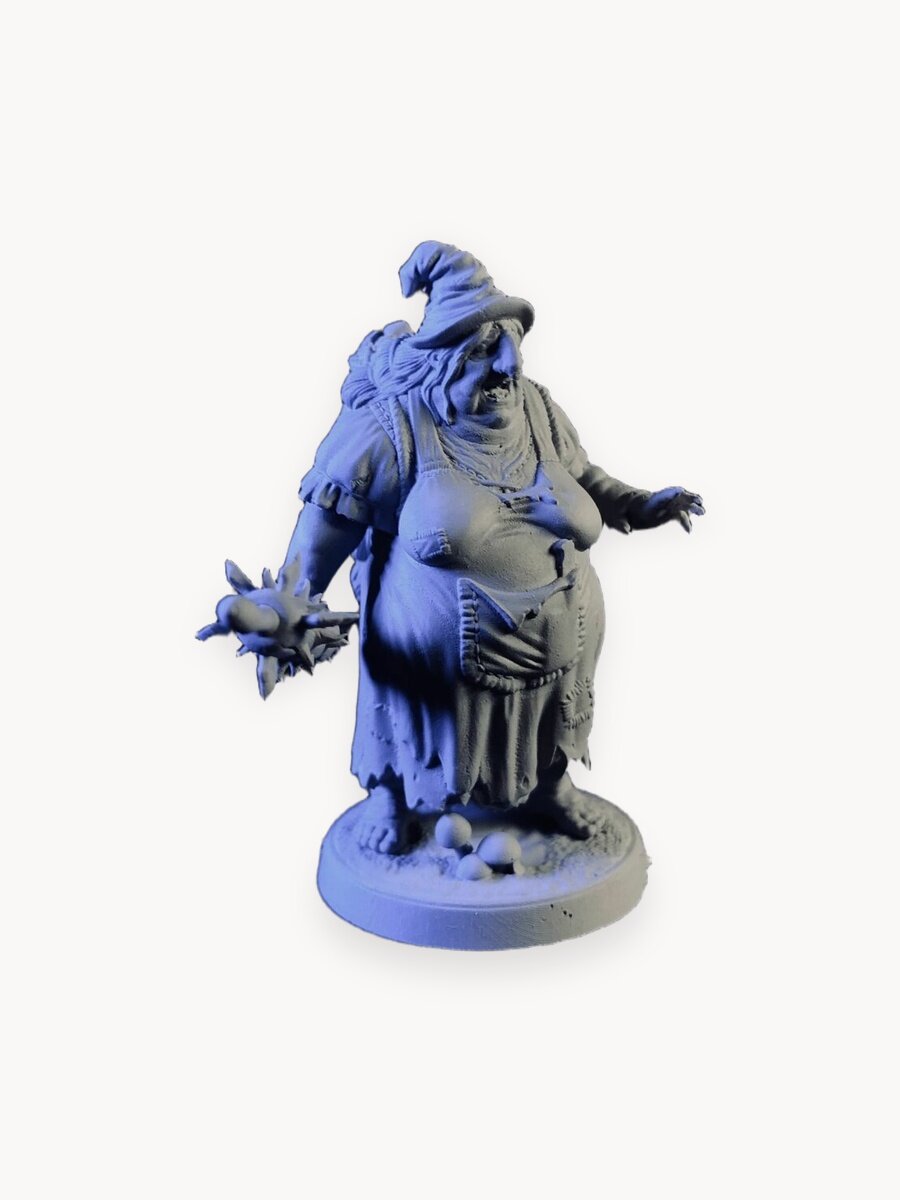 Зелёная карга, ведьма - Миниатюра для настольных игр DnD, ДнД, Dungeons & Dragons, Pathfinder.