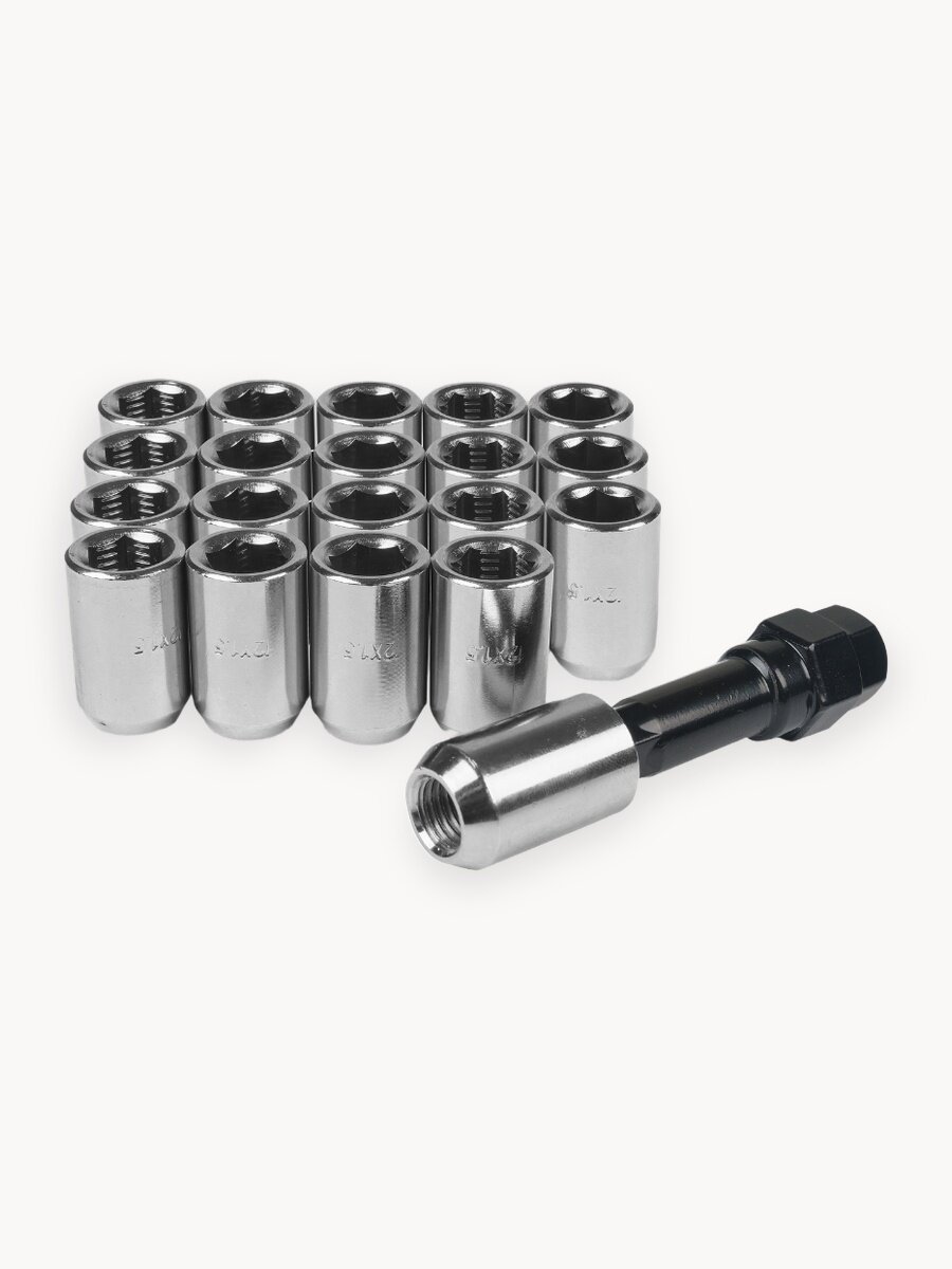 Гайки колесные для узких колодцев М12х1,5 конус, высота 33мм, диаметр головы 20мм, внутренний шестигранник, хром