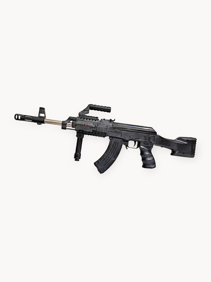 Детский пневматический автомат Калашникова АК-47 «Спецназ» R c лазерным прицелом и фонариком (два вида перезарядки)