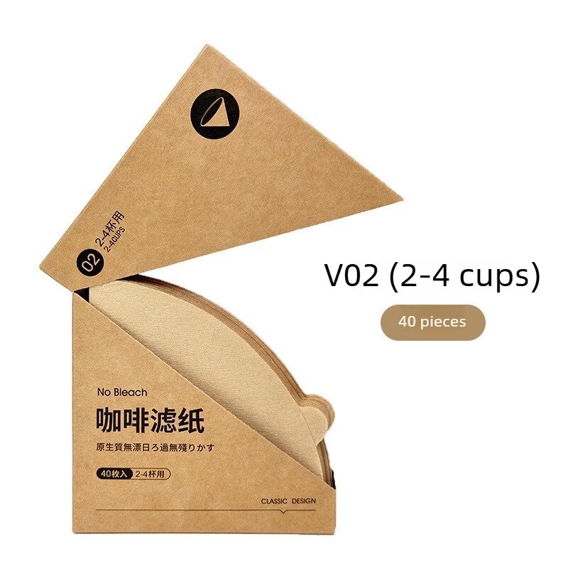 Бумажные кофейные фильтры для кофеварок 1-4 чашки 40pcs pack V02