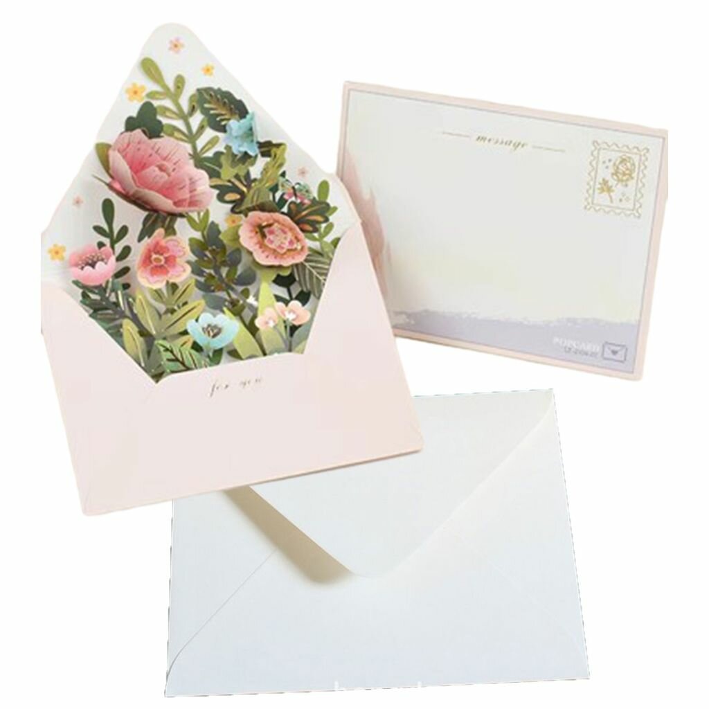 3D Открытка с Цветами, - 01