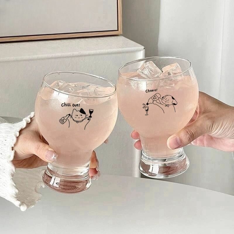 Милая стеклянная пивная кружка с рисунком щенка