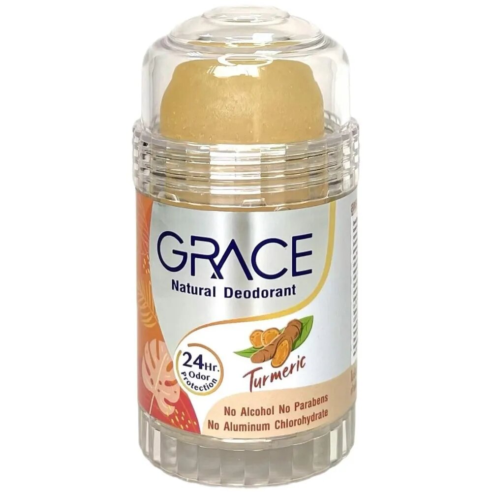 TURMERIC Crystal Deodorant, Grace (куркума кристальный алунитовый дезодорант, Грэйс), 120 г.