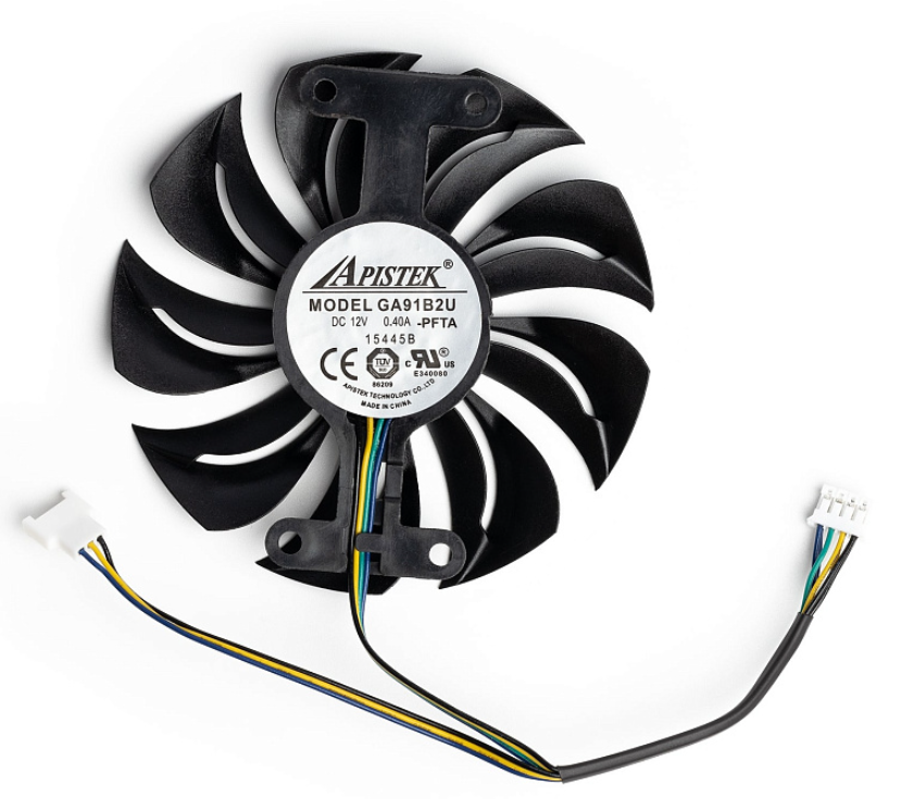 Вентилятор для видеокарты PowerColor Red Devil RX470, RX480, RX580, 4Pin+3Pin, 87mm, GA92B2U, №2