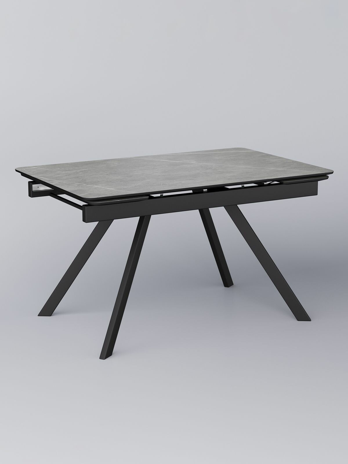 Керамический стол рерум Керамика Серый Мрамор, Царговый пояс Черный