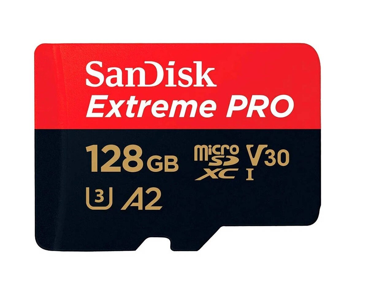 Карта памяти SanDisk Extreme PRO micro +SD адаптер 128GB 200MB/s Class 10 UHS-I (SDSQXCD-128G-GN6MA)