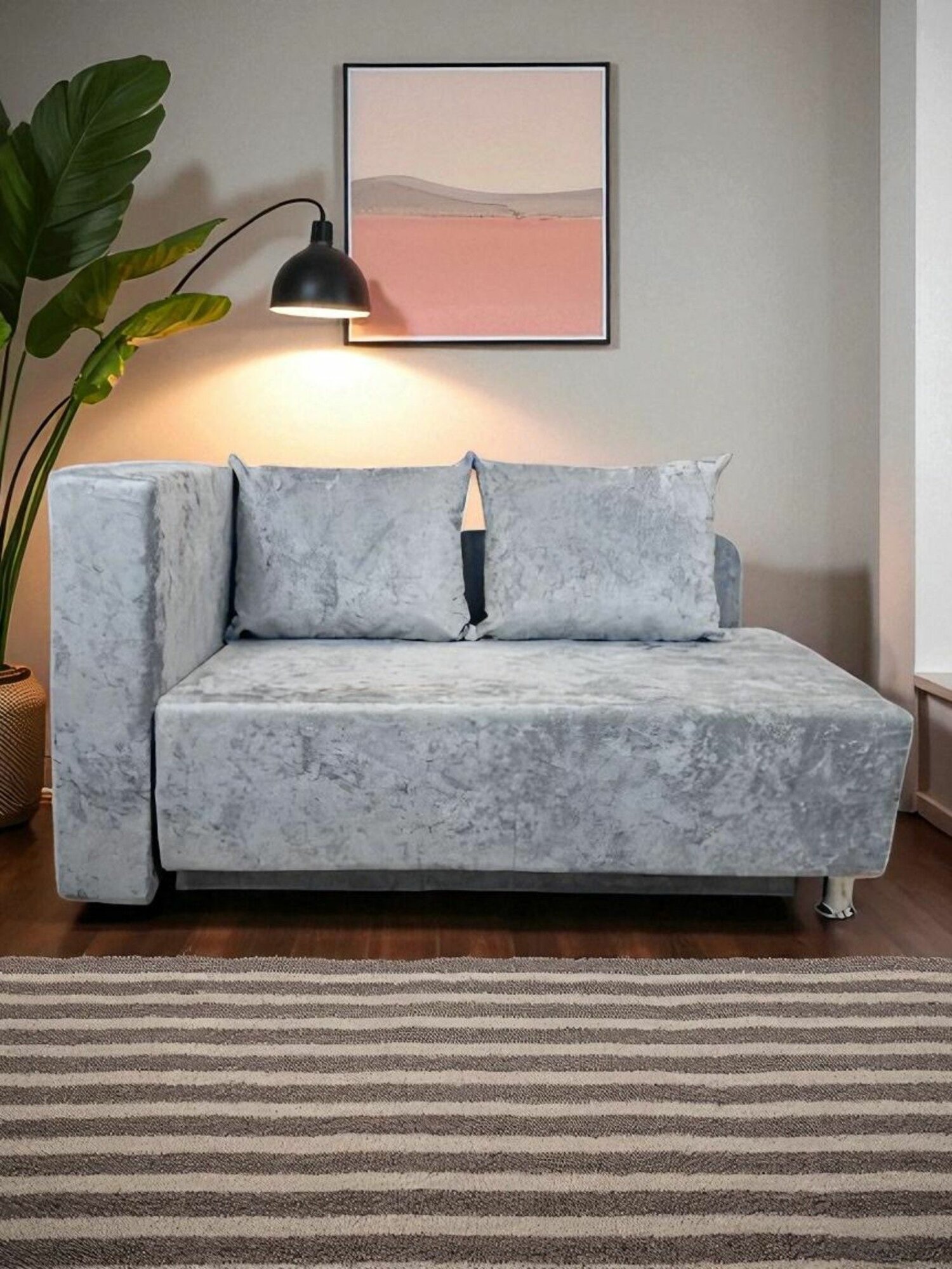 Диван прямой компактный для кухни раскладной Диана левый угол