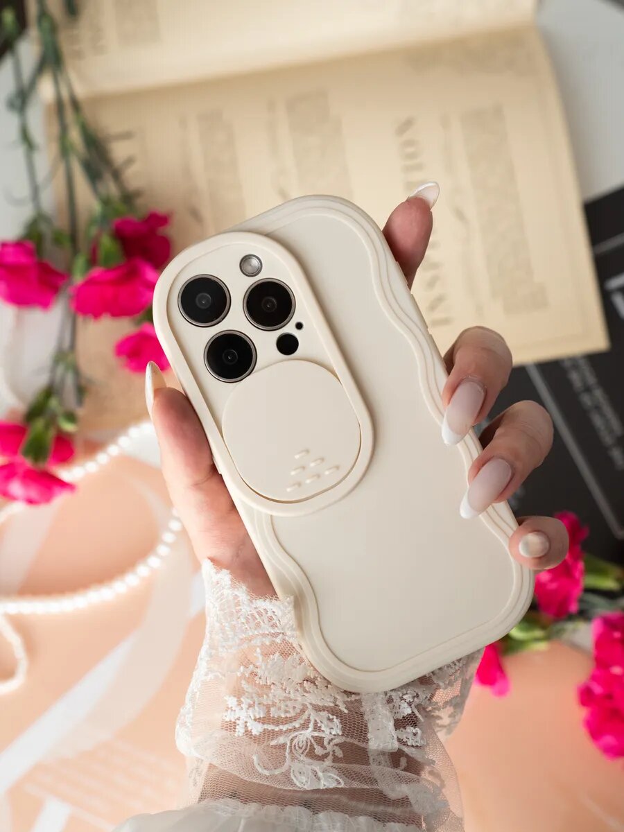 Чехол О'Кейси для iPhone 15 Pro, с защитой камеры, накладка, белый