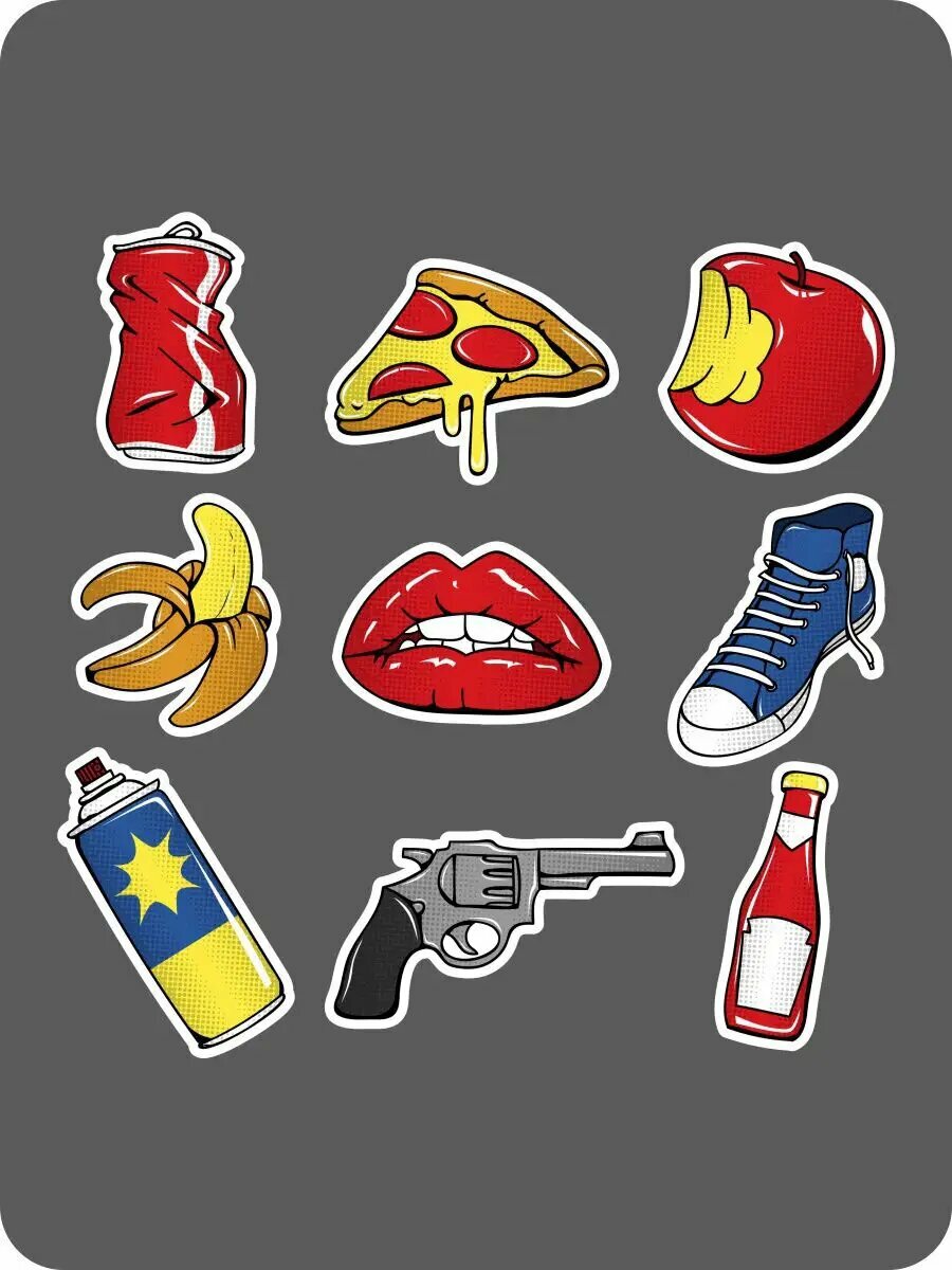 Наклейки на телефон стикеры Поп Арт