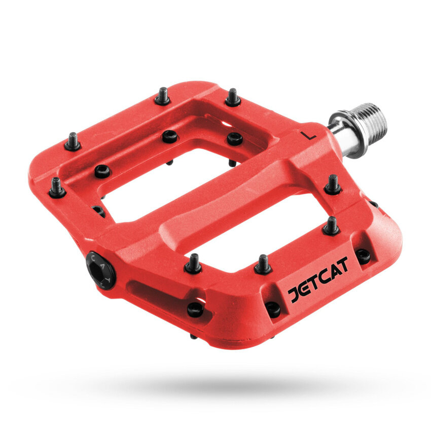 Педали велосипедные - JETCAT - RACE 110 Red- нейлоновые 3 промподшипника (взрослые для горного велосипеда)