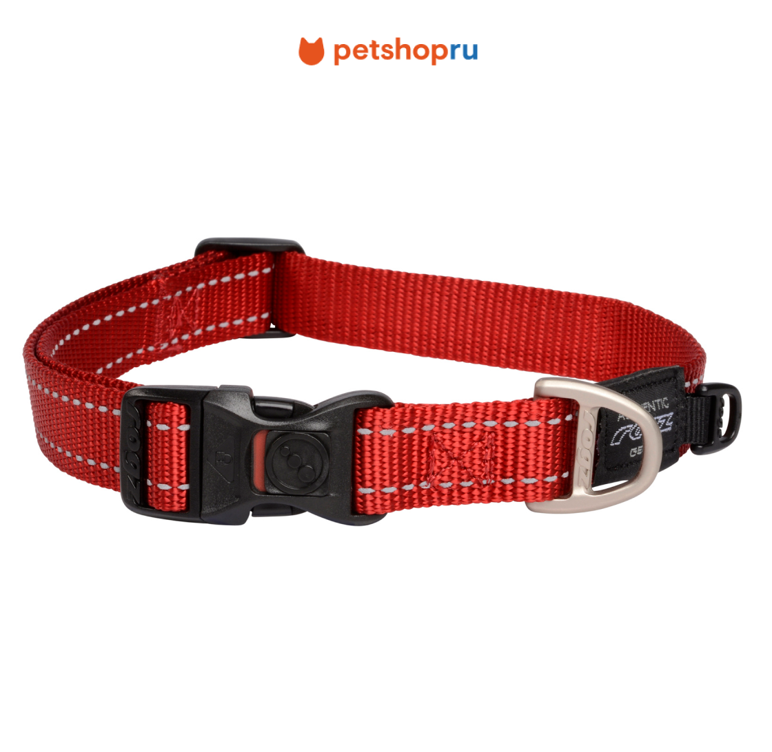 Rogz ошейник "Utility", р-р XL (43-70 см), ш: 2,5 см, красный