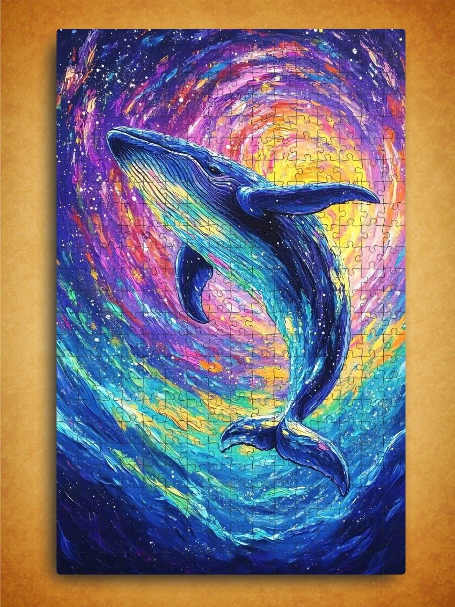 Деревянный пазл в подарок "Кит"