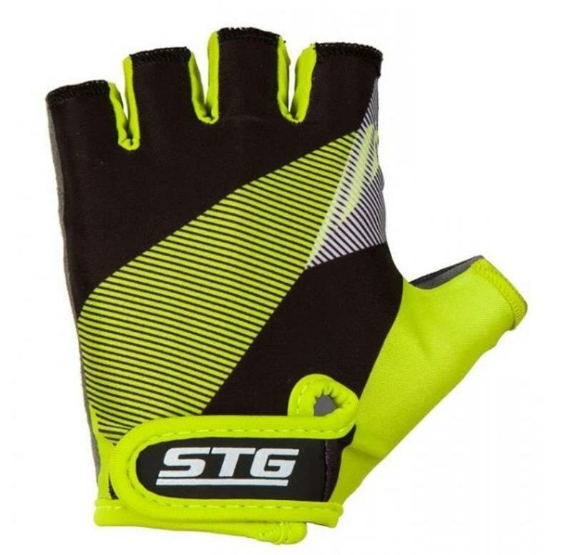 Велоперчатки STG 911 Черные/салатовые Х87911, L