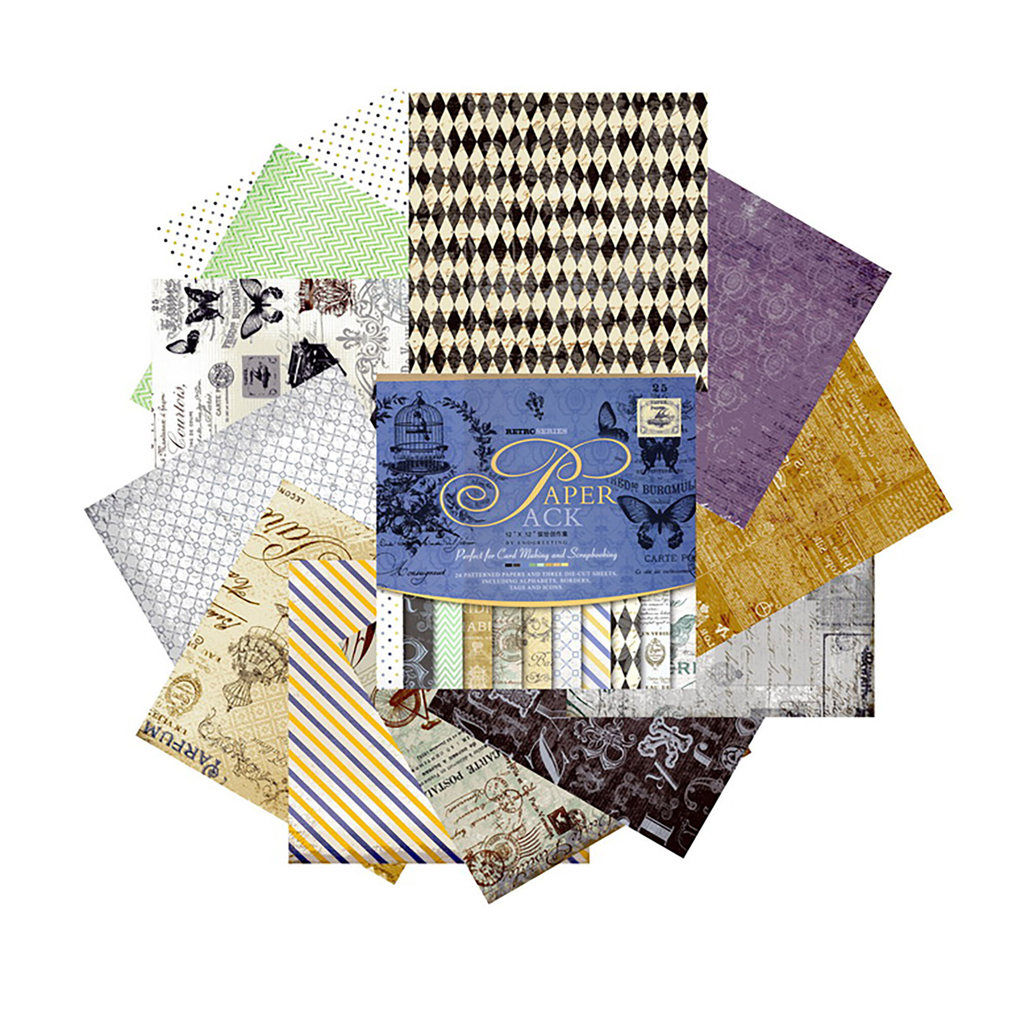 Набор скрап бумаги 025-SB Perfect Craft "Синий сапфир" 30.5х30.5 см. / Рукоделие и творчество / Скрапбукинг