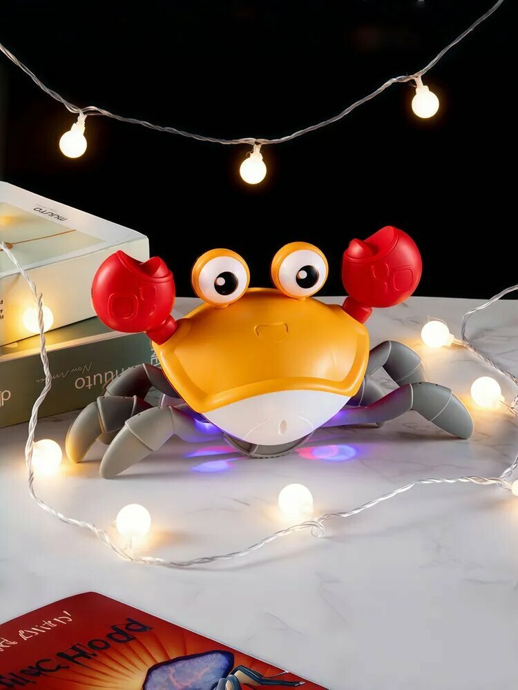 Интерактивная музыкальная игрушка "Краб", пластик, сенсорные датчики, автономная работа