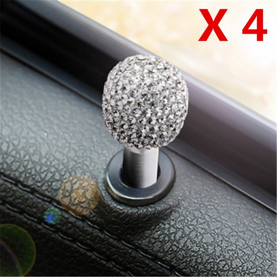 Дверная ручка с бриллиантами - серебристая (4 штуки)