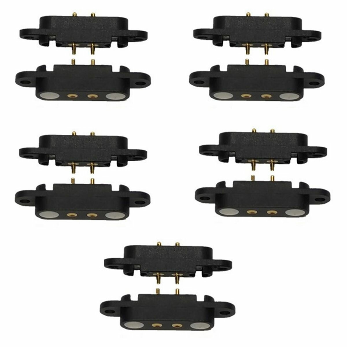 5 пар, 2-контактный магнитный разъем Pogo Pin "папа-мама", расстояние 2,5 мм, 1,5 А, водонепроницаемый разъем для зарядки аккумулятора автомобиля