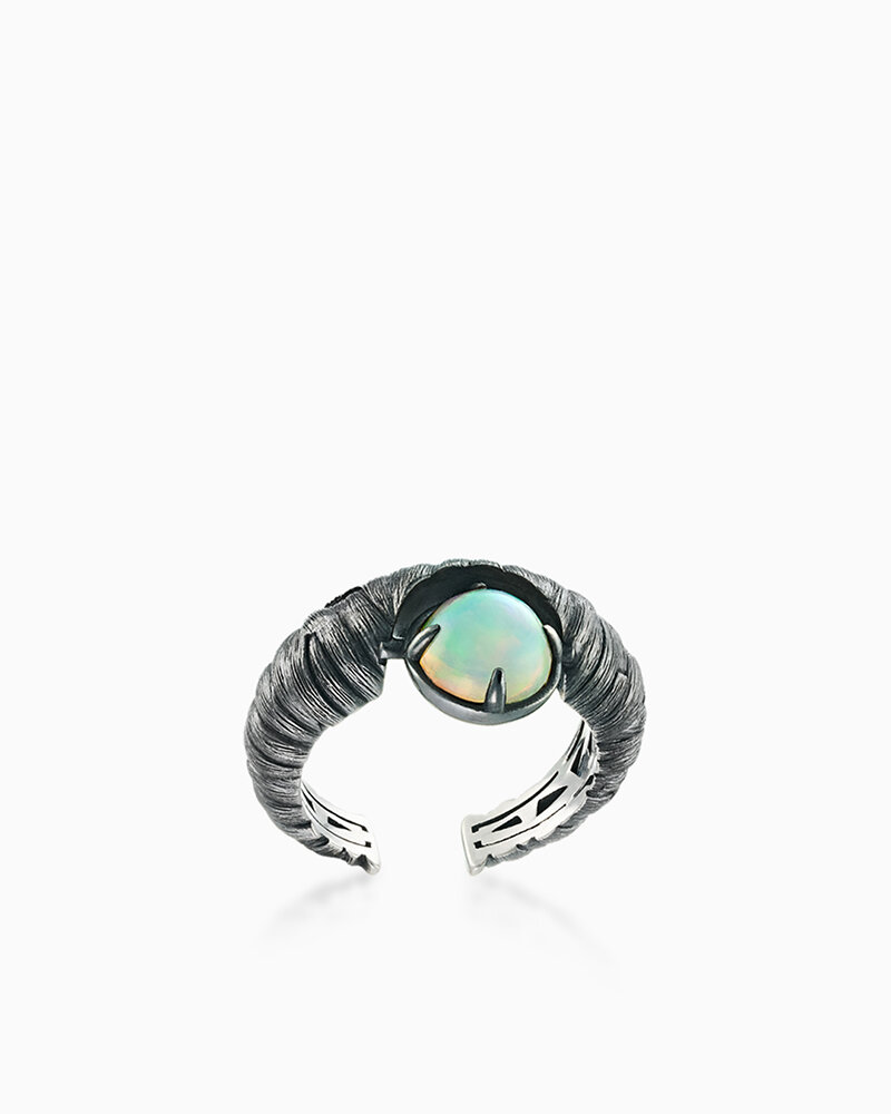 Кольцо, серебро, 925 проба, опал