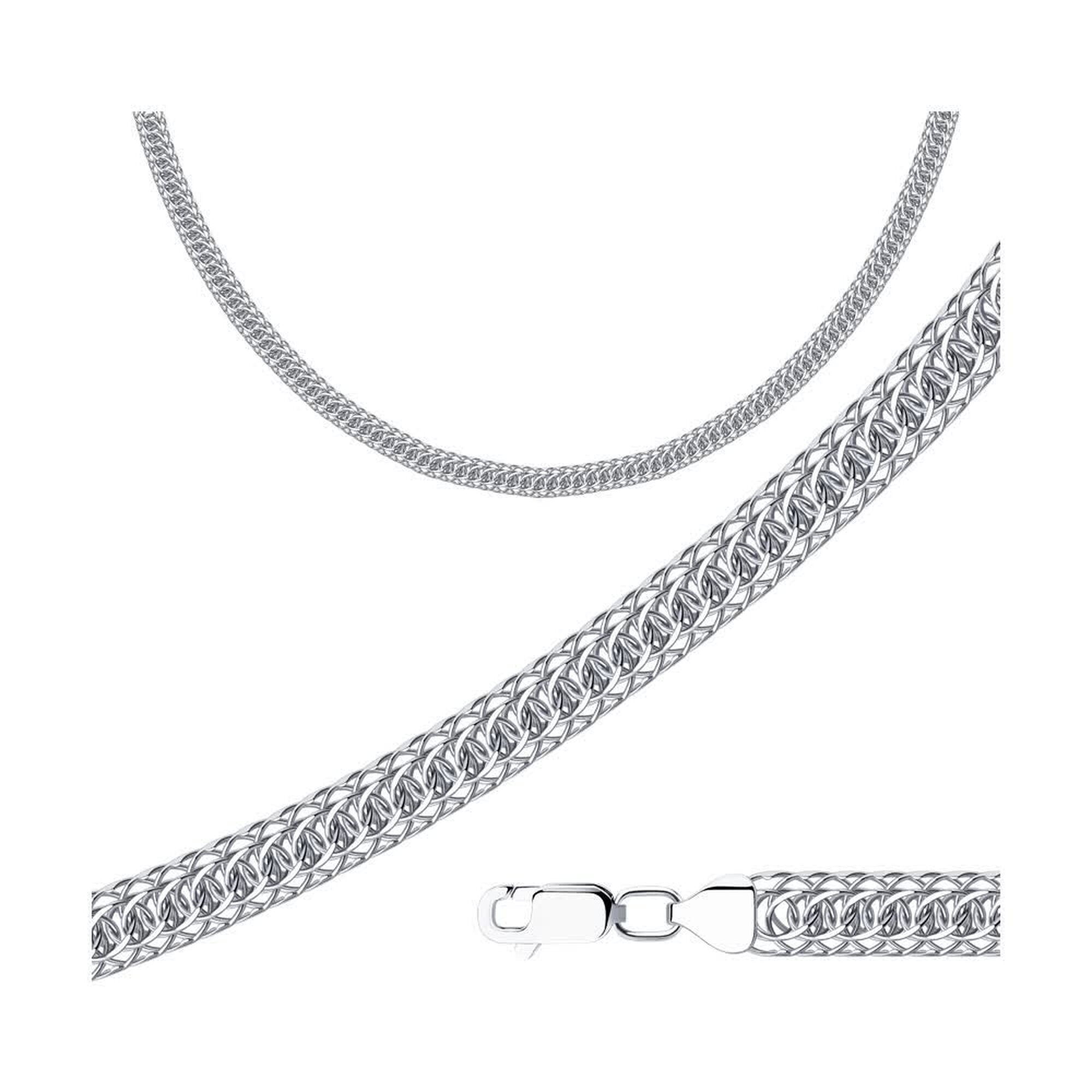 Цепь серебро, 925 проба, родирование