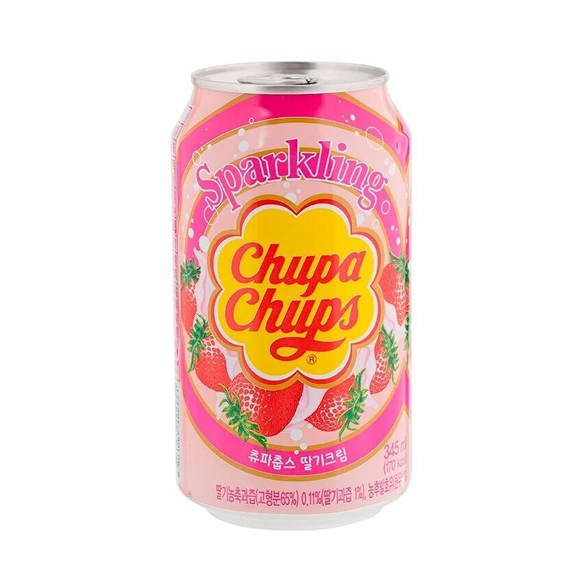 Chupa Chups напиток газированный клубничный крем 345 мл