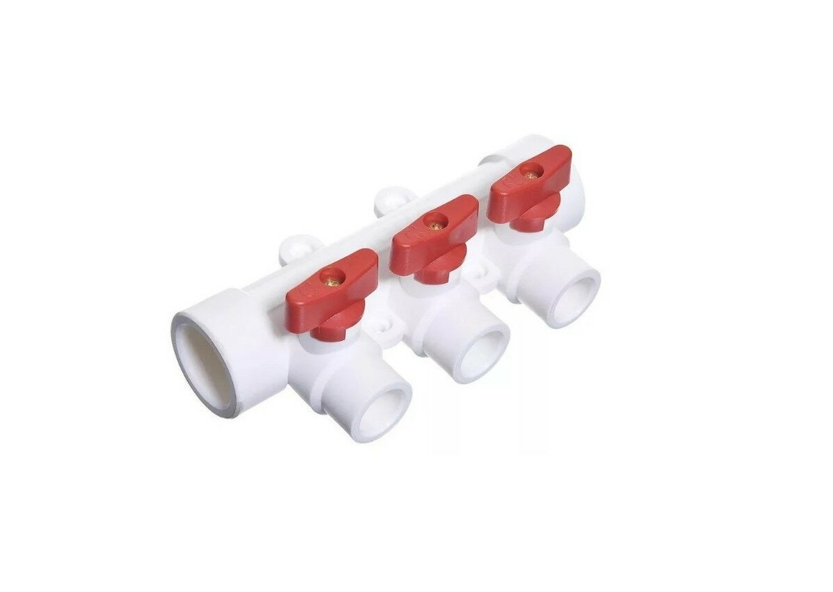 Коллектор D32-1/2 х3 PPR для распределения контуров водоснабжения и отопления