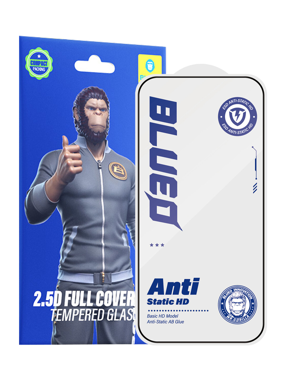 Защитное стекло BlueO на iPhone Air, Narrow border Anti-Static, с шелкографической рамкой, eco pack