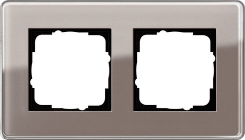Рамка Gira Esprit Glass C на 2 поста, универсальная, дымчатое стекло