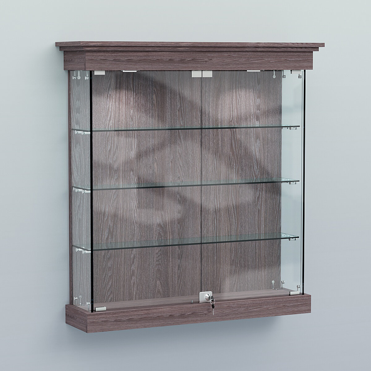 Витрина для музеев "Коллекция" настенная №2-3, Ясень Анкор темный