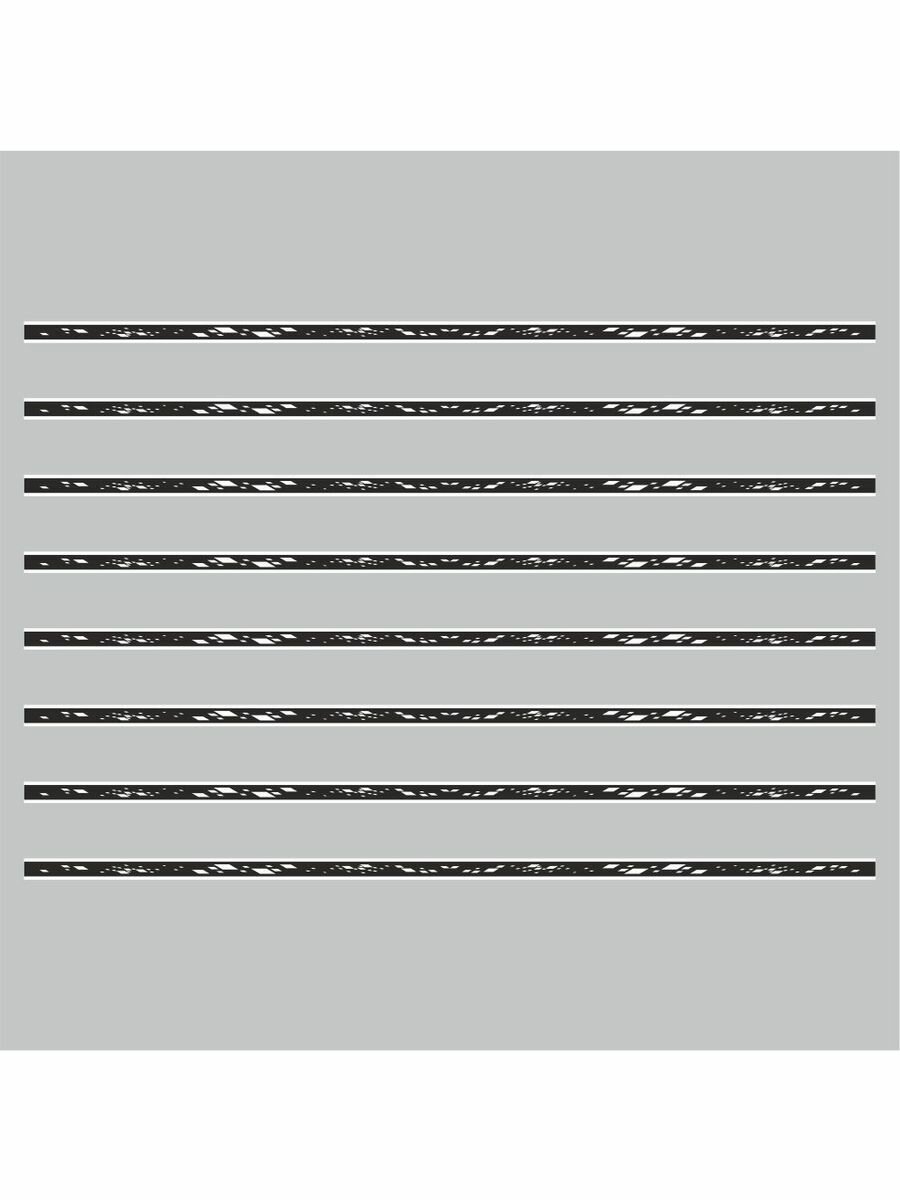 Наклейка-молдинг "Узкий",12 вид, черный, 1000х10мм, (к-т 8 шт.), Арт рэйсинг