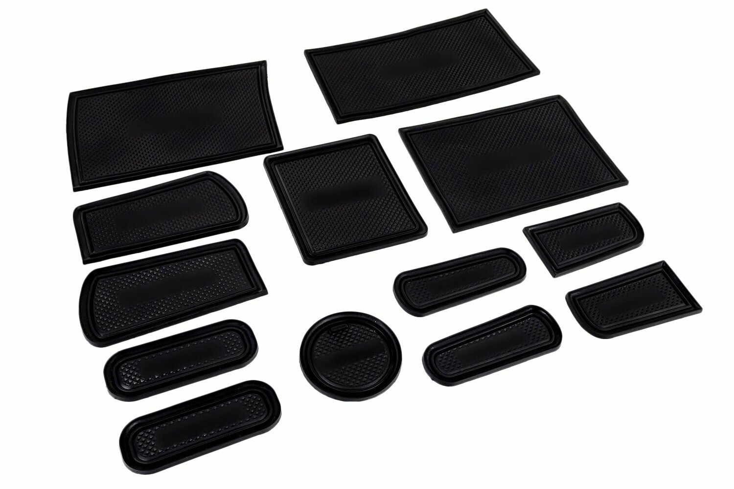 Комплект силиконовых черных ковриков панели приборов и консоли для Лада Приора 1 (2007-2012)