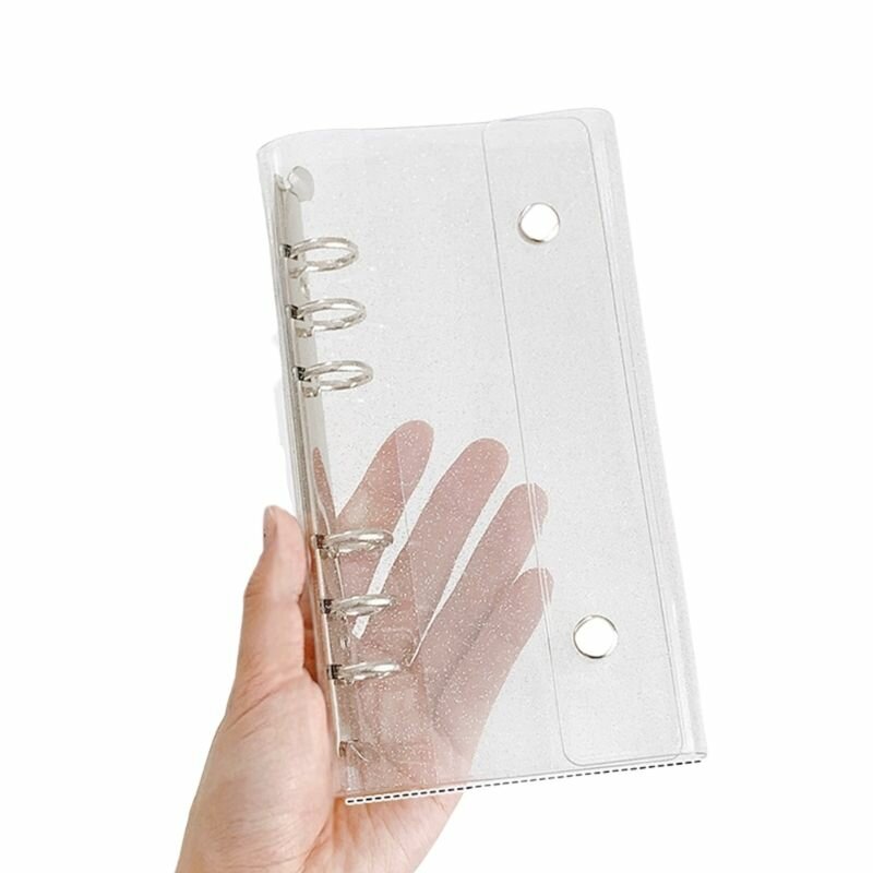 (1 шт.) Ультратонкая обложка для блокнота на кольцах формата A6 в корейском стиле ins - Обложка-папка с блестками