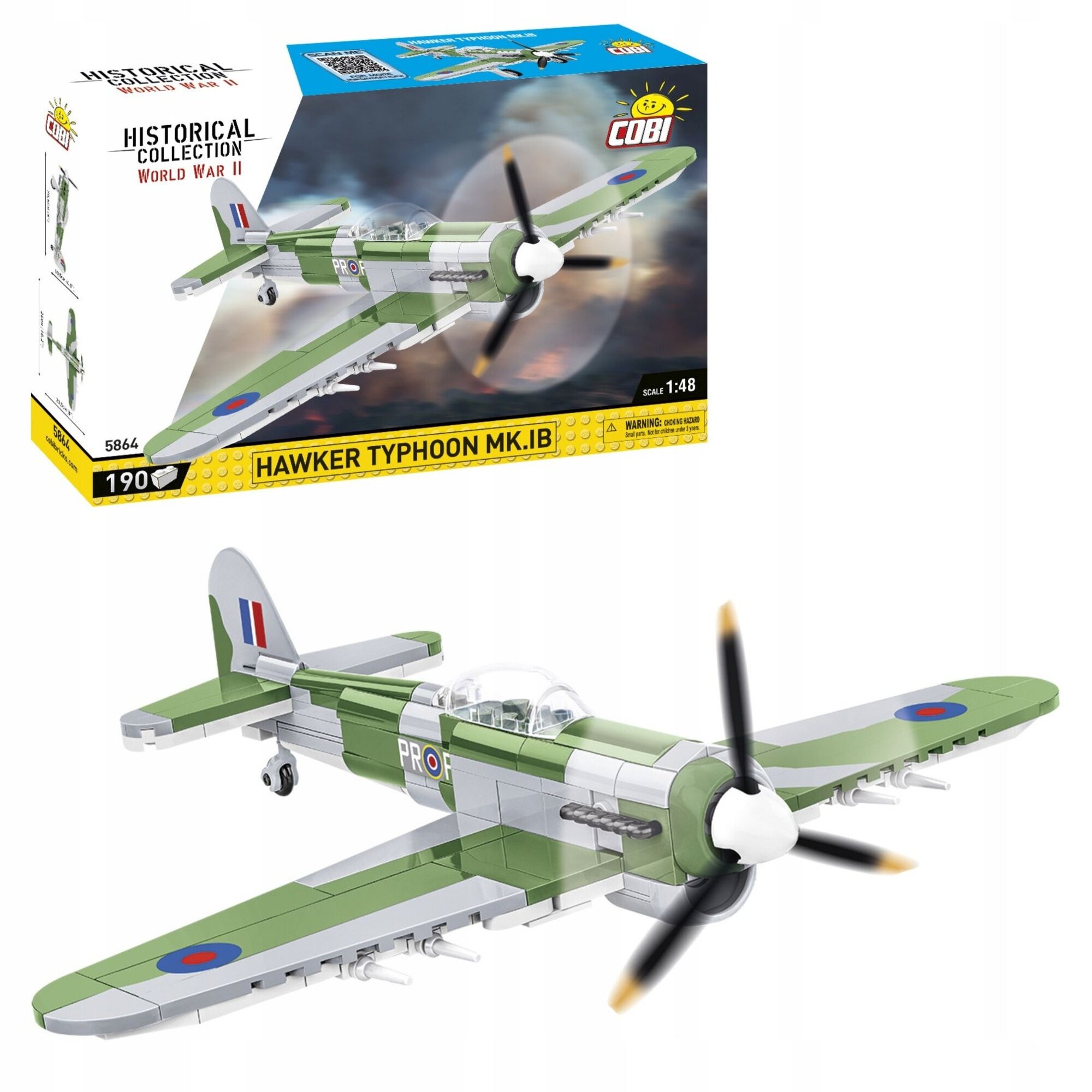 Конструктор пластиковый Cobi Hawker Typhoon Mk.1B - Модель истребителя - 190эл. - Коби 5864