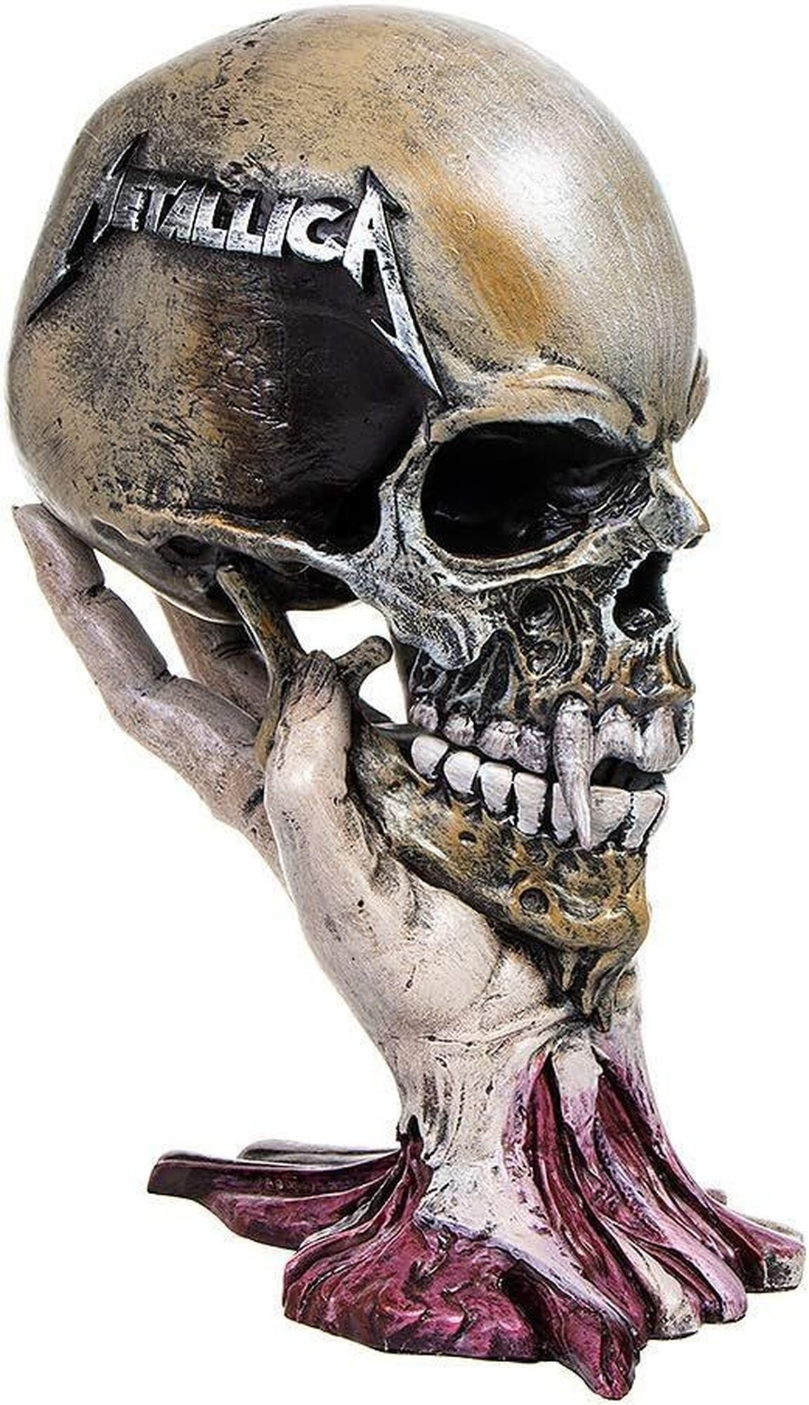 Статуэтка Nemesis Now - Metallica - Sad But True - фигурка клыкастого черепа, 22 см, серо-коричневый, 801269133764