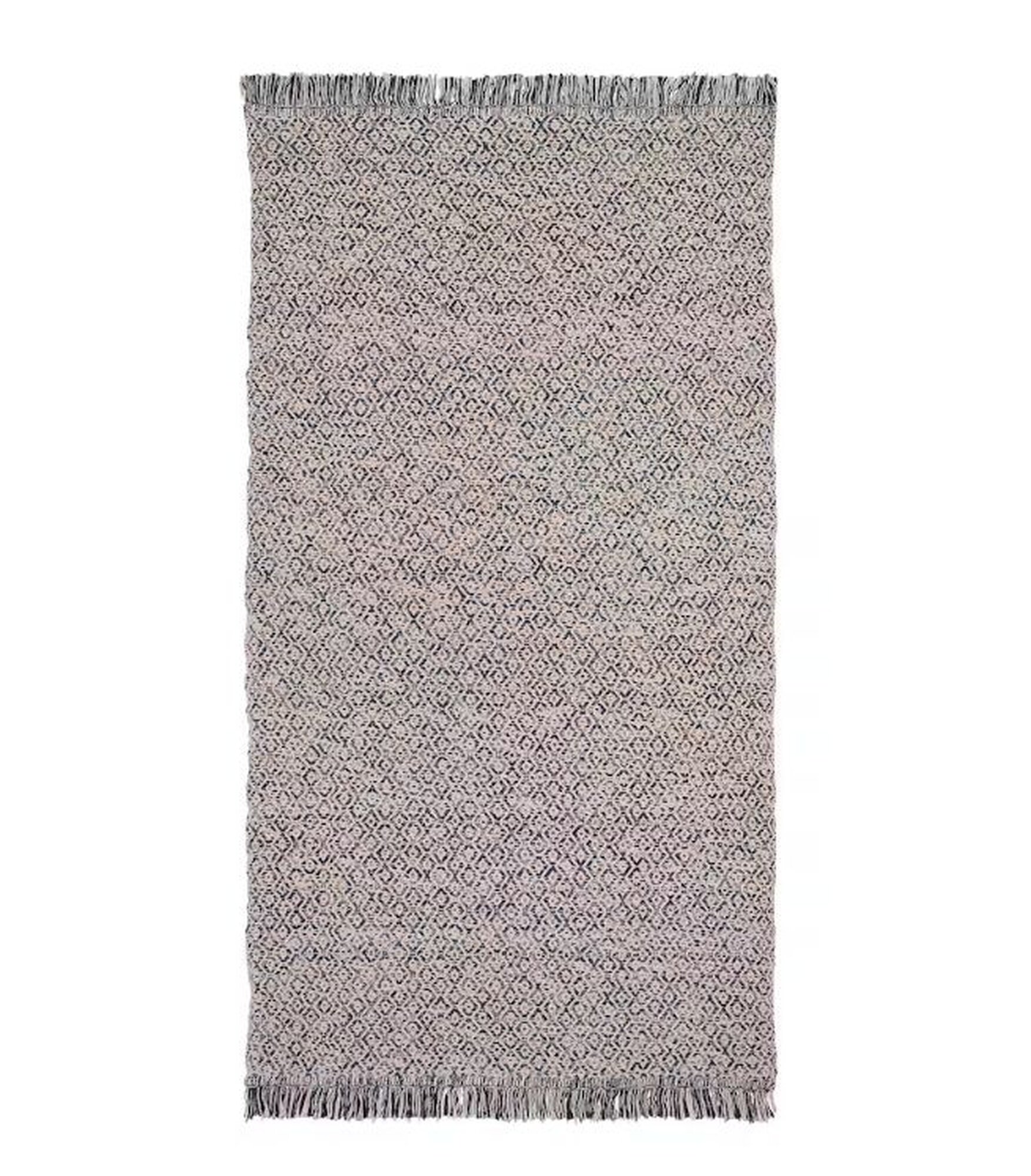 Плоский тканый ковер IKEA RORKAR 704.187.78, 80x150 см, черный / натуральный