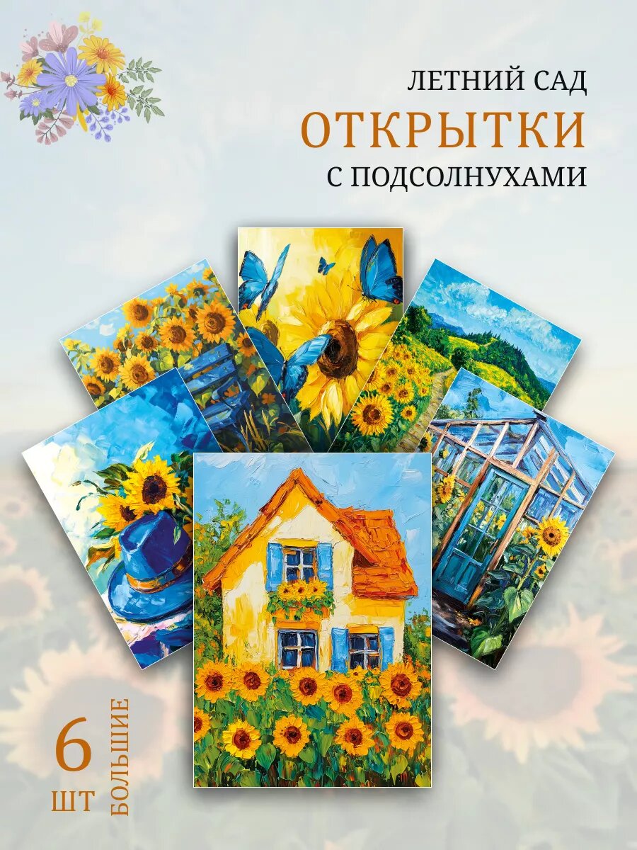 А6 открытки летний сад в рисунках Самые лучшие большие открытки формата А6 в нашем мгазине Обнимай словами