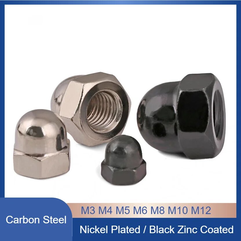 Декоративные колпачковые гайки IRIR М3-М12 M12-2pcs, Black Zinc