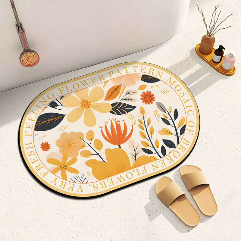 Коврик для входа в спальню с плетеным рисунком и природным растительным дизайном нескользящий и водостойкий стильс-50x80см