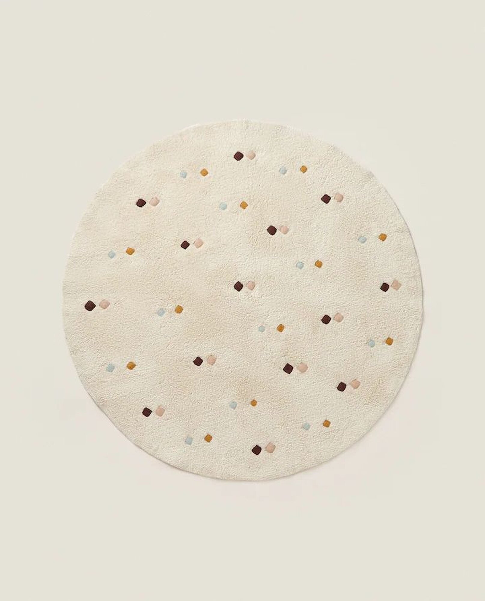 Детский ковер с цветной алмазной вышивкой, круглый, 150 x 150 см, кремово-белый, ZARA HOME, 8603/029-2