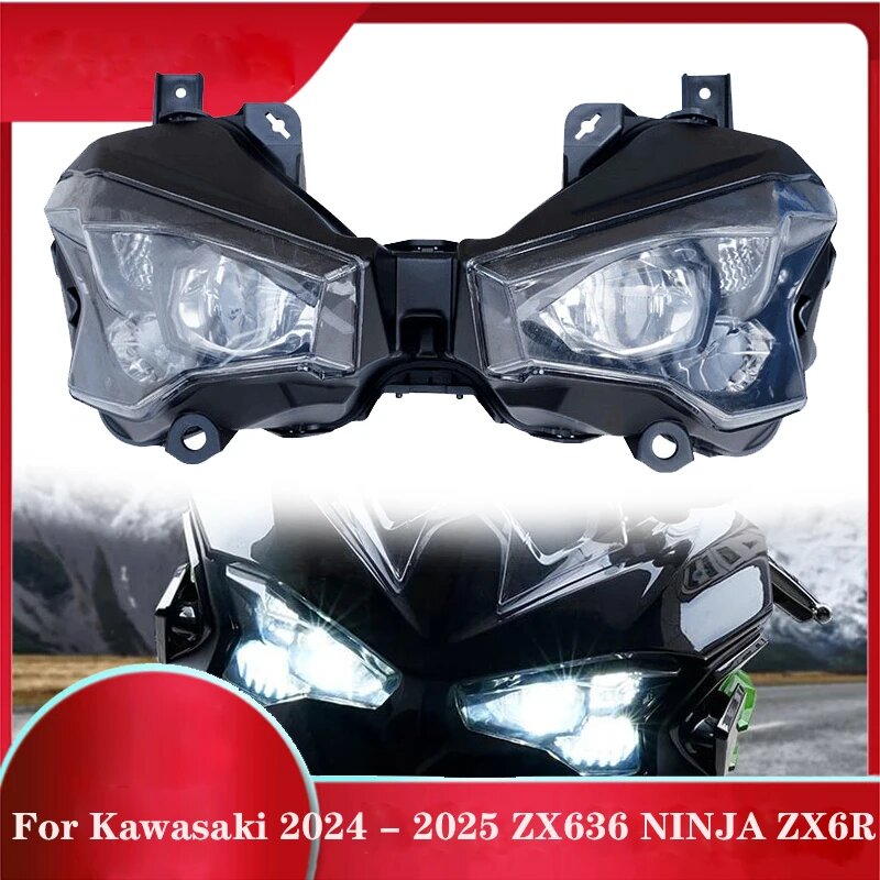 Подходит для 2024 2025 Kawasaki ZX-6R ZX6R Ninja 636 ZX636 ZX 6R, передняя светодиодная фара для мотоцикла, фара в сборе