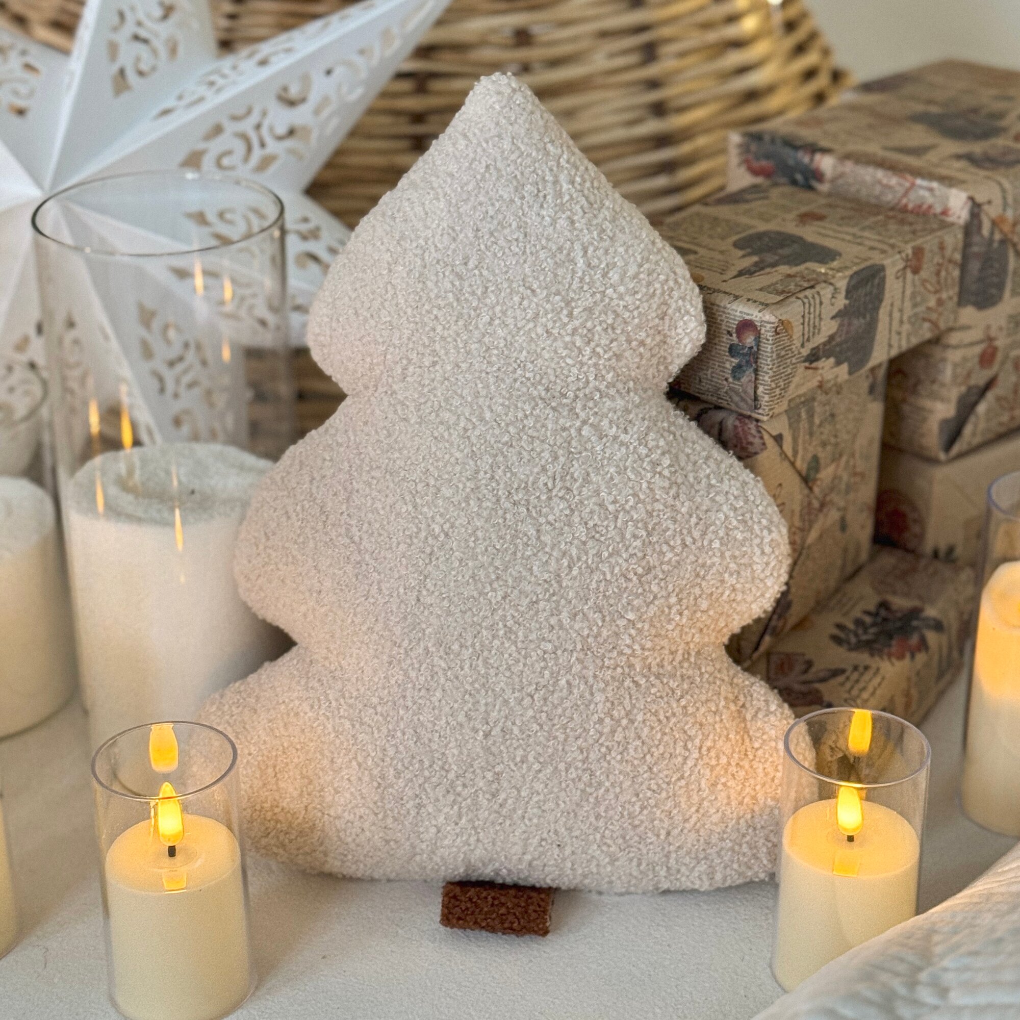 Мягкая игрушка подушка елка декоративная мех букле SIMBA зеленая