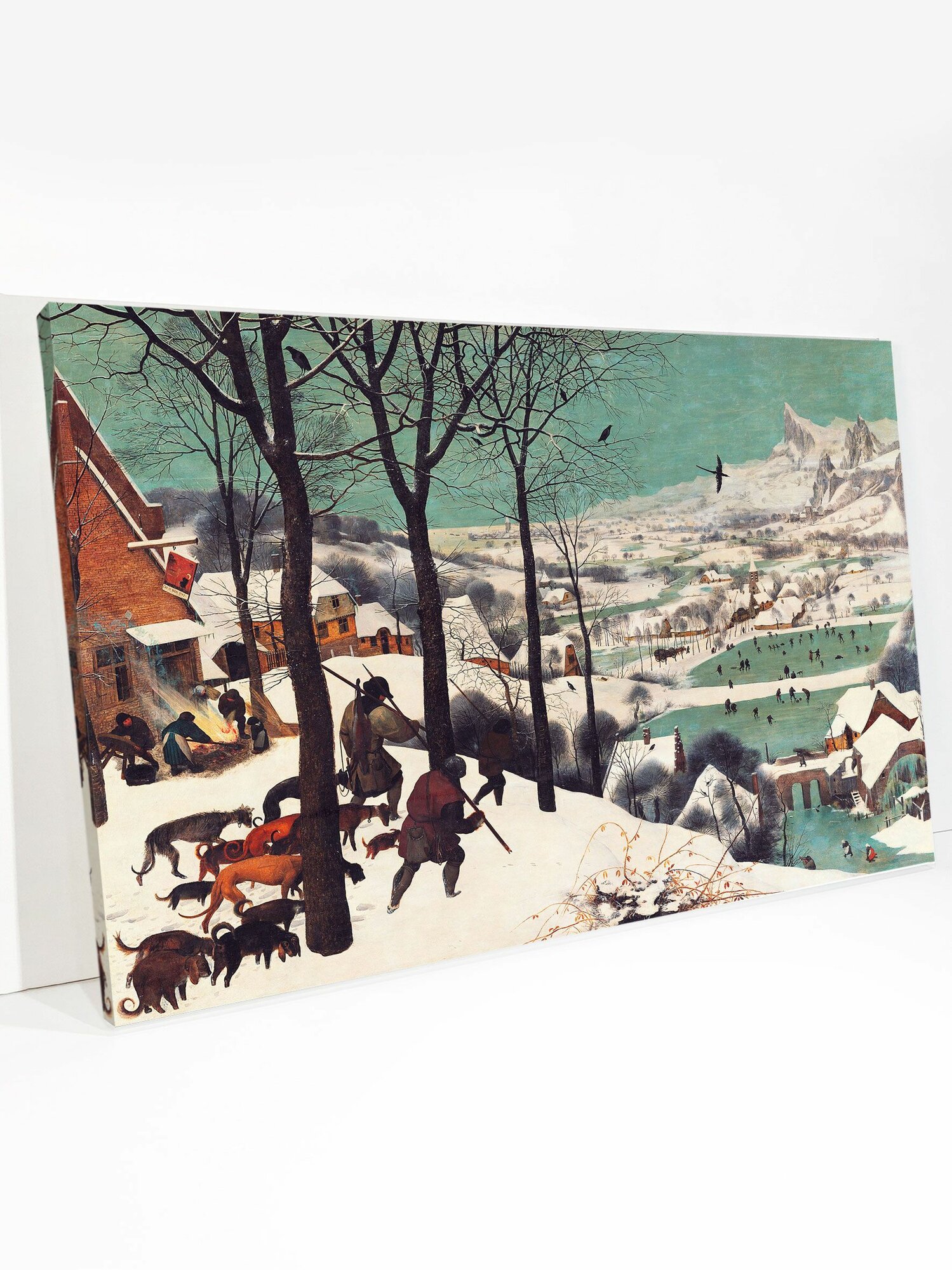 Картина Охотники на снегу Питер Брейгель на холсте 30х40см