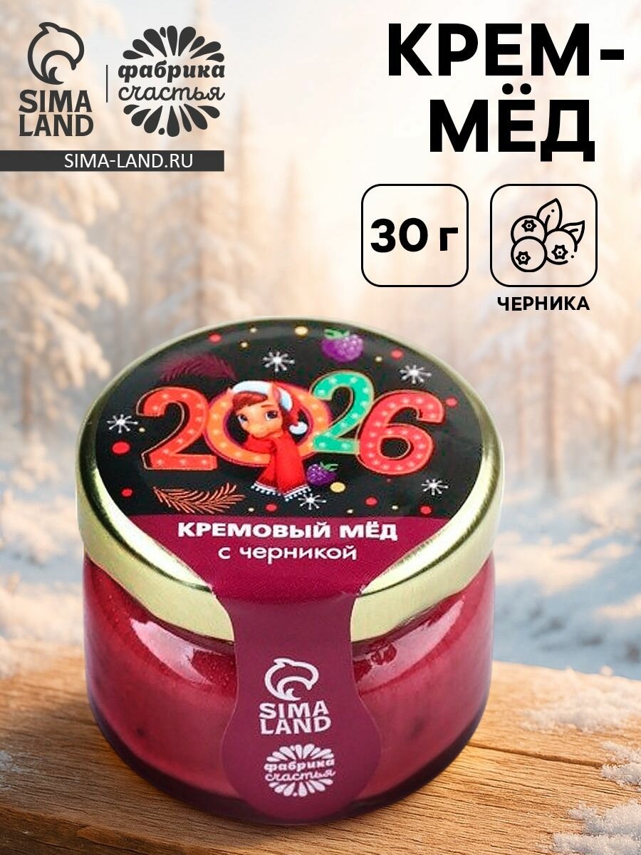 Медовый мусс "Новый год!", с черникой, 30 г