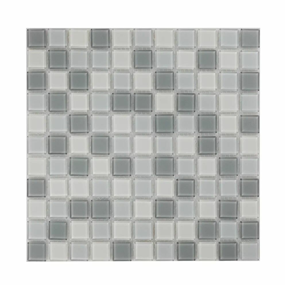 Плитка мозаика КерамограД стеклянная на сетке для сауны и хаммама, влагостойкая износостойкая, 30х30см/ 1 сетка