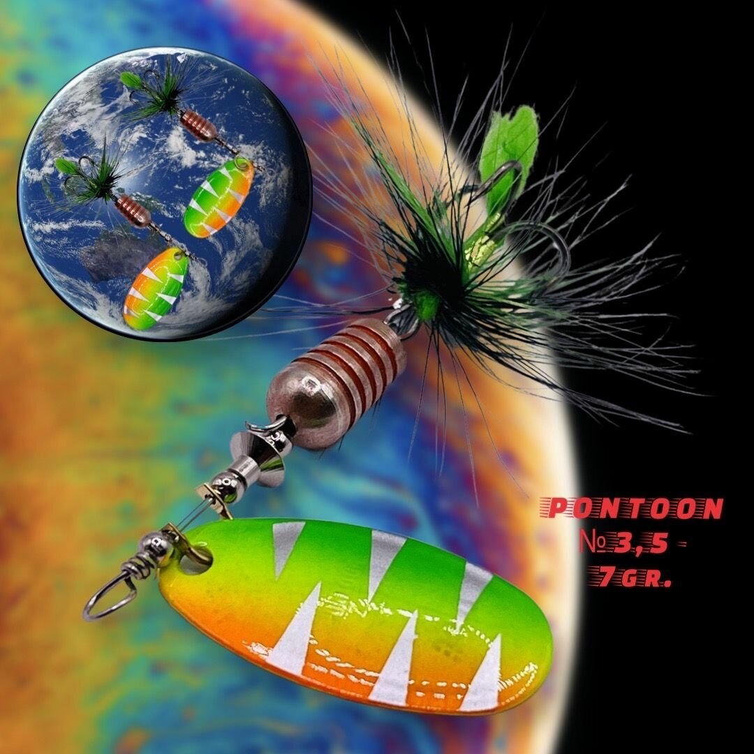 Блесна вертушка с мушкой для рыбалки Pontoon №3. 7гр