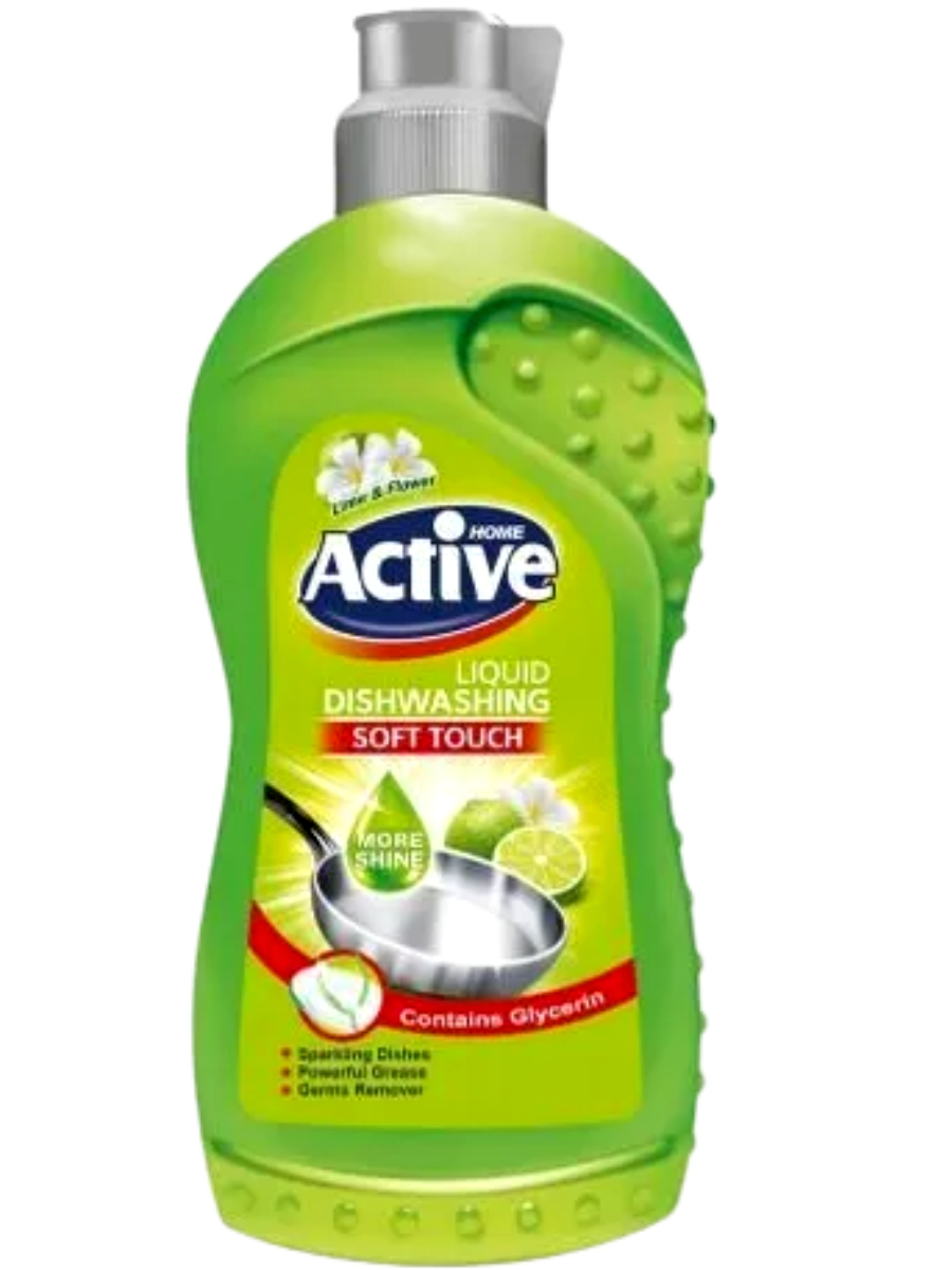Гель-концентрат ACTIVE "Лайм и Цветы", для мытья посуды, подходит для детской посуды, Иран, 500мл (3шт)