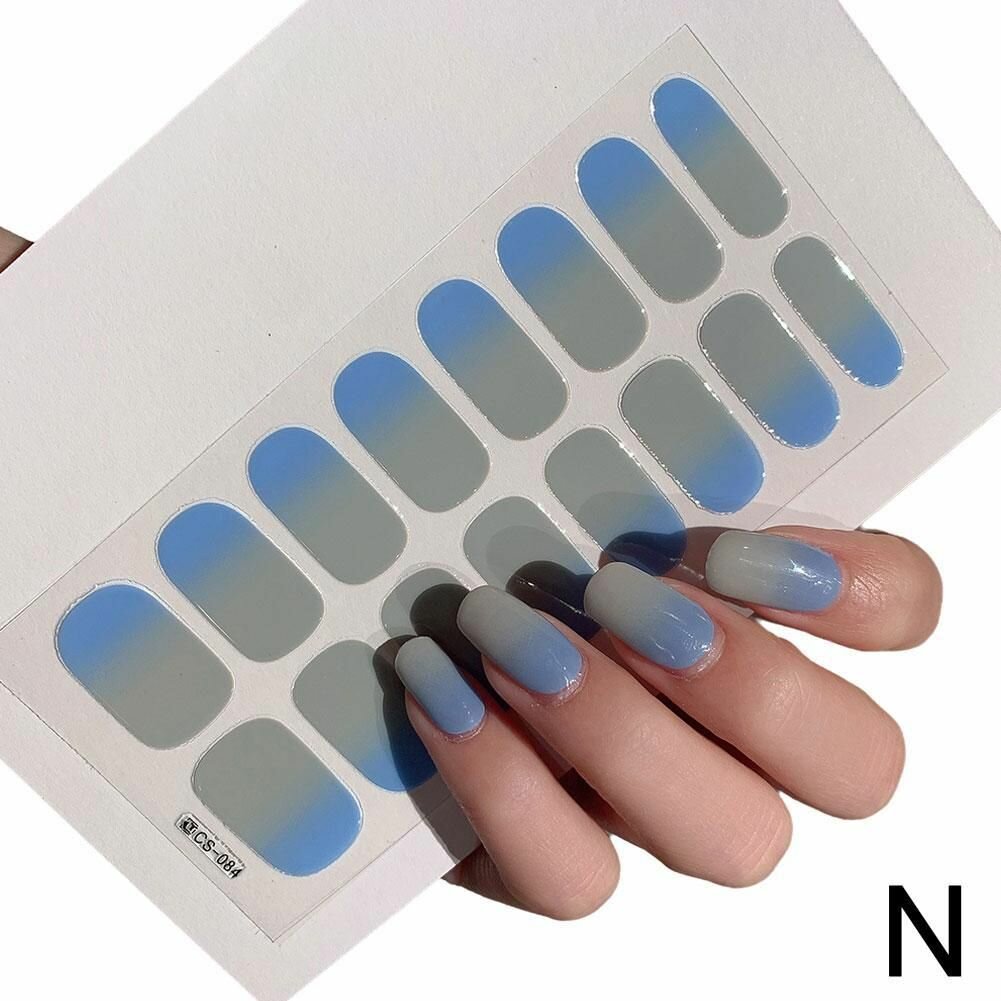 Набор накладных лаковых полосок, слайдеры для дизайна ногтей, наклейки на ногти 16 шт.