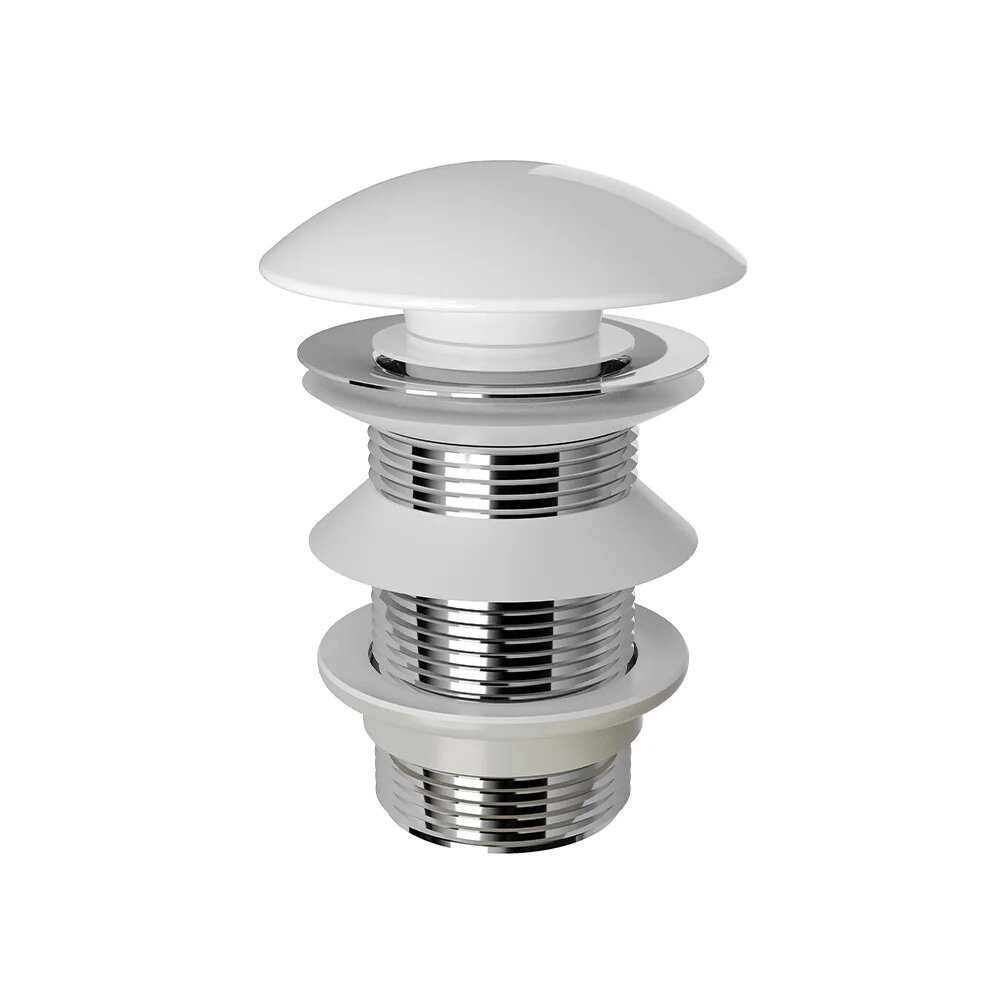 Донный клапан для раковины Aqueduto Ralo RAL0110 без перелива, белый, глянцевый, с системой клик-клак