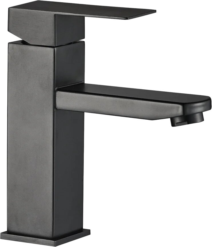 Смеситель для раковины WesnaArt Kubus KUB13-210 из нержавеющей стали, матовый, черный, китайский